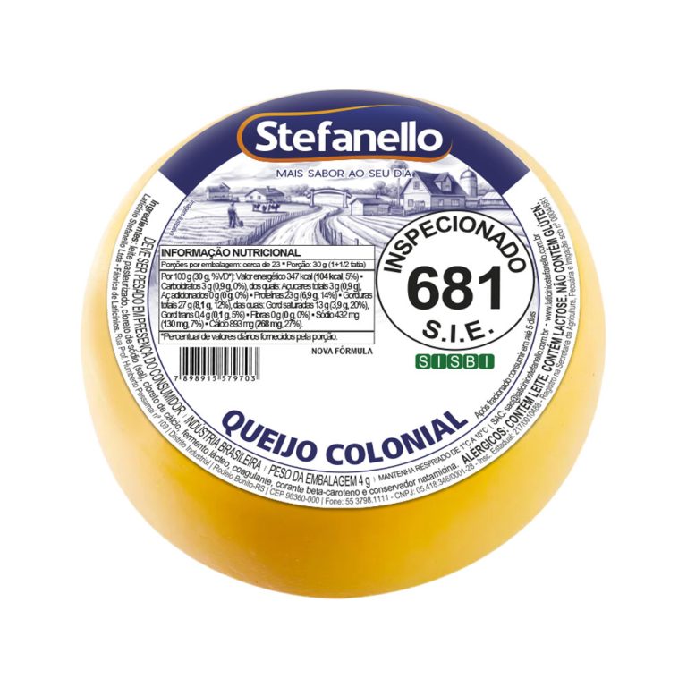 Queijo Colonial rótulo 1.3kg – Laticínio Stefanello